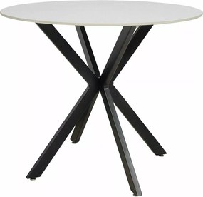 Jídelní stůl Talia 90 cm keramika bílý mramor/černý