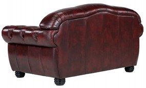 Dvoumístná pohovka z pravé kůže Chesterfield VI