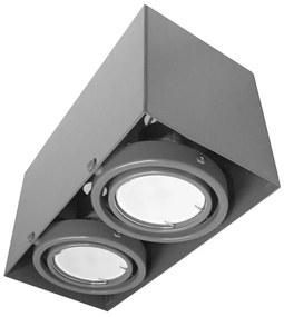 Stropní svítidlo Blocco2, 1x šedé kovové stínítko