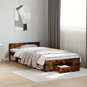 Rám postele se zásuvkou kouřový dub 75x190 cm kompozitní dřevo 3280808