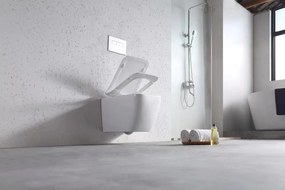 Rea Martin - závěsná WC mísa Rimless 51x37 s pomalu-padajícím sedátkem, bílá, REA-C8006