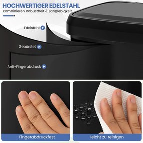 Costway 68 L kuchyňský odpadkový koš s měkkým zavíracím víkem a deodorizační