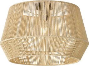 Plafondlamp zwart met beige papieren kap 50/50/30 - Cyl