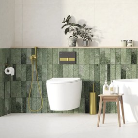 Laveo Miri, toaletní WC kartáč na postavení, zlatý lesklý, LAV-ALM_G50S