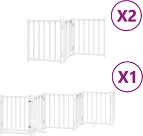 Zábrana pro psy s dvířky skládací 12 panelů bílá 600 cm topol 3155704