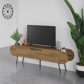 TV stolek v dekoru ořechu v přírodní barvě 195x57 cm Saluso – Marckeric