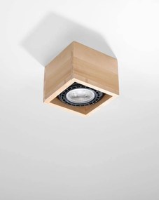 Stropní svítidlo Quatro, 1x dřevěné stínítko