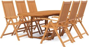 7dílný zahradní jídelní set masivní akáciové dřevo 160-240 cm 3079639