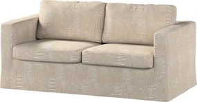 Potah na pohovku IKEA  Karlstad 2-místná , nerozkládací, dlouhý barva béžová látka pletený vzor, vzorované