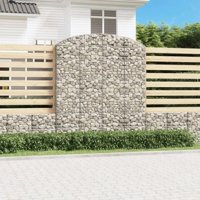 vidaXL Klenutý gabionový koš 200 x 30 x 220/240 cm pozinkované železo