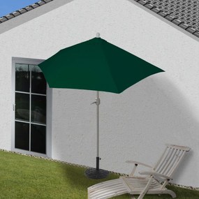Slunečník půlkruh Parla - polyester/hliník - 270cm zelený se stojanem