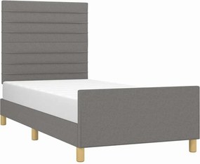 Rám postele bez matrace tmavě šedý 90 x 200 cm textil 3125107