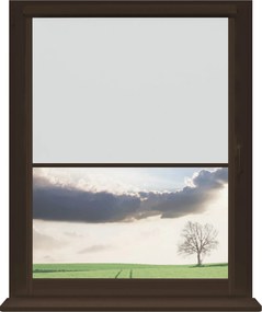 Dekodum Zatemňovací roleta v hnědé kazetě, barva látky White Šířka (cm): 76, Výška (cm): Balkonová (do 200 cm), Strana mechanismu: Práva