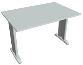 Stůl jednací rovný 120 cm - Hobis Flex FJ 1200 Dekor stolové desky: šedá, Barva nohou: Stříbrná