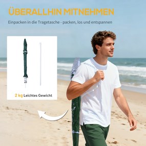 2 v 1 slunečník pláž Ø 210 cm UPF 50+ větruodolný plážový slunečník s bočnicemi taška na přenášení balkonový slunečník skládací zahradní slunečník oc…
