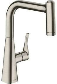 Hansgrohe Metris M71 Dřezová baterie se sprškou, 2-polohová, nerezová ocel 73800800