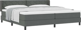 Postel s boxspringem s čelo Tmavě šedá 200 x 200 cm textil 3341189