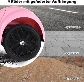 Costway VW Beetle dětské auto s hudbou a 2 režimy svícení včetně 2,4 G dálkového