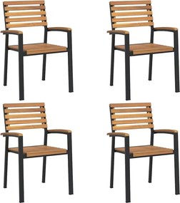 5dílný zahradní jídelní set masivní akáciové dřevo a kov 3155418