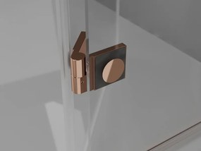 Mexen Lunar Duo, výklopný sprchový kout 75 x 70 cm, 8mm čiré sklo, profil růžové zlato, 834-075L-070P-60-00
