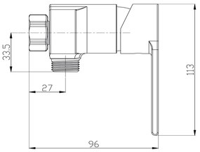 Mereo Dita sprchová nástěnná baterie 150mm bez příslušenství mosaz chrom CBE60103D