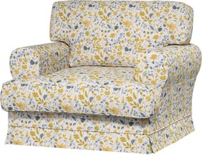 Potah na křeslo IKEA Ekeskog barva žlutá látka pletený vzor, vzorované