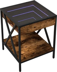 Noční stolek s Infinity LED kouřový dub 40 x 40 x 49 cm 3284098
