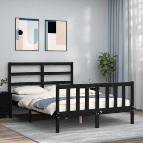vidaXL Rám postele s čelem 120 x 200 cm masivní dřevo [3191904] Barva: Černá