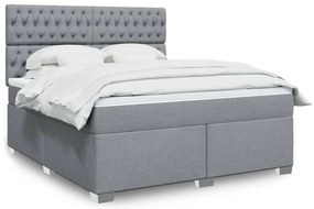 Box spring postel s matrací světle šedá 180 x 200 cm textil 3290574