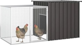 Klec pro kuřata antracitová 200 x 91 x 100 cm pozinkovaná ocel 171544