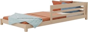 Benlemi Nízká dětská jednolůžková postel TULY s čelem Zvolte barvu: Béžová, Zvolte rozměr: 120x190 cm, Zvolte zábranu: S přední zábranou