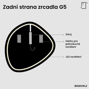 Atypické zrcadlo do koupelny s LED osvětlením G5