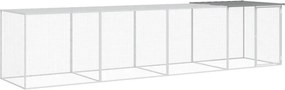 Klec pro kuřata se střechou světle šedá 403 x 98 x 90 cm ocel 3189045