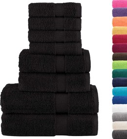 8dílná sada ručníků Premium SOLUND černá 600 g/m² 137548