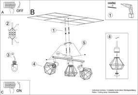 Sollux Lighting Stropní svítidlo ARTEMIS 3 černé