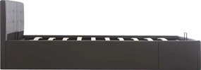 Rám postele s úložným prostorem šedý umělá kůže 160 x 200 cm 285526