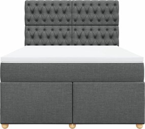 Box spring postel s matrací tmavě šedý 140 x 190 cm textil 3291283