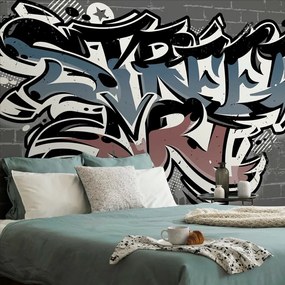 Tapeta Street Art na cihlovém pozadí - 300x200 cm