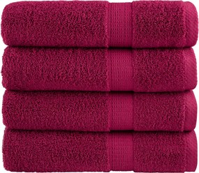 Prémiové ručníky SOLUND 4 ks bordó 50x100 cm 600 g/m² 137210