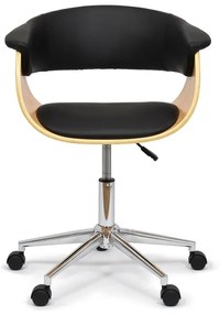 Elegantní dřevěná kancelářská židle potažená kůží Denver Contract Point