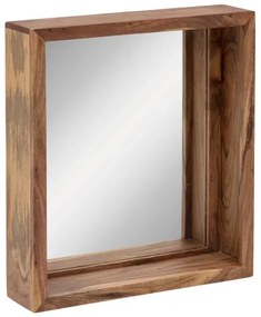 furniture-nabytek.cz - Masivní koupelnové zrcadlo Sidora z akácie, lakované, hnědé – 56×18×65 cm