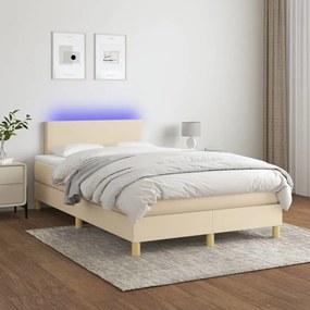 vidaXL Box spring postel s matrací a LED 120 x 200 cm textil [3133545] Barva: Černá