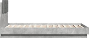 Rám postele s čelem betonově šedý 90 x 190 cm kompozitní dřevo 3209971