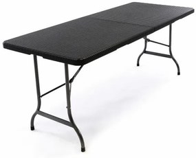 Garthen 37108 Skládací zahradní stůl - černý 180 x 75 cm