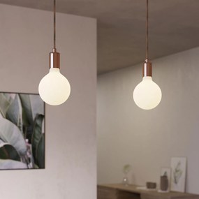 creative cables Závěsná lampa se 2 světly, s obdélníkovým XXL baldachýnem Rose-one, textilním kabelem a kovovými komponenty Barva: Hladký ocelový dibond