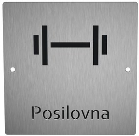 Nerezový piktogram POSILOVNA 1b Rozměr: 12 x 12 cm