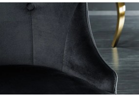 Massive home | 2SET židle MODERN BAROCCO GOLD S RUKOJETÍ černá samet