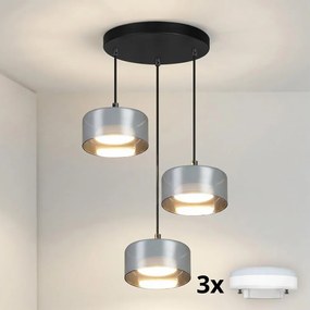 Brilagi - LED Lustr na lanku AURA LUX 3xGX53/30W/230V černá/kouřová