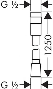 Hansgrohe Hadice Sprchová hadice Isiflex 1,25 m s regulací průtoku 28249000