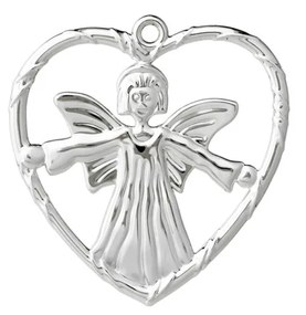 Vánoční ozdoba Angel in Heart Silver 7 cm Rosendahl